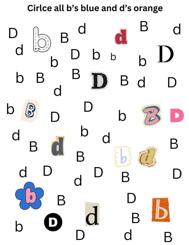 D Vs B Worksheet - Etsy