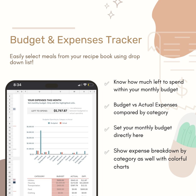 Ultimate Digital Expense Tracker Personal Financial Planner Monthly ...