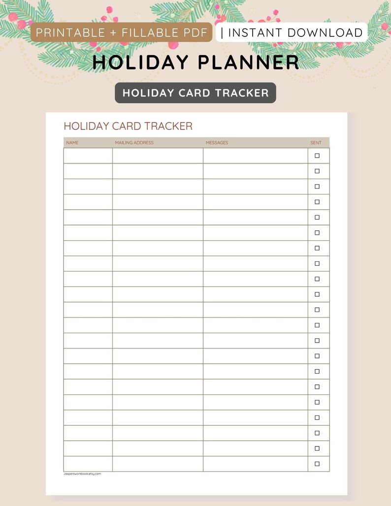 Ultimate Holiday Planner, Fillable PDF, Shopping List Template, Holiday ...