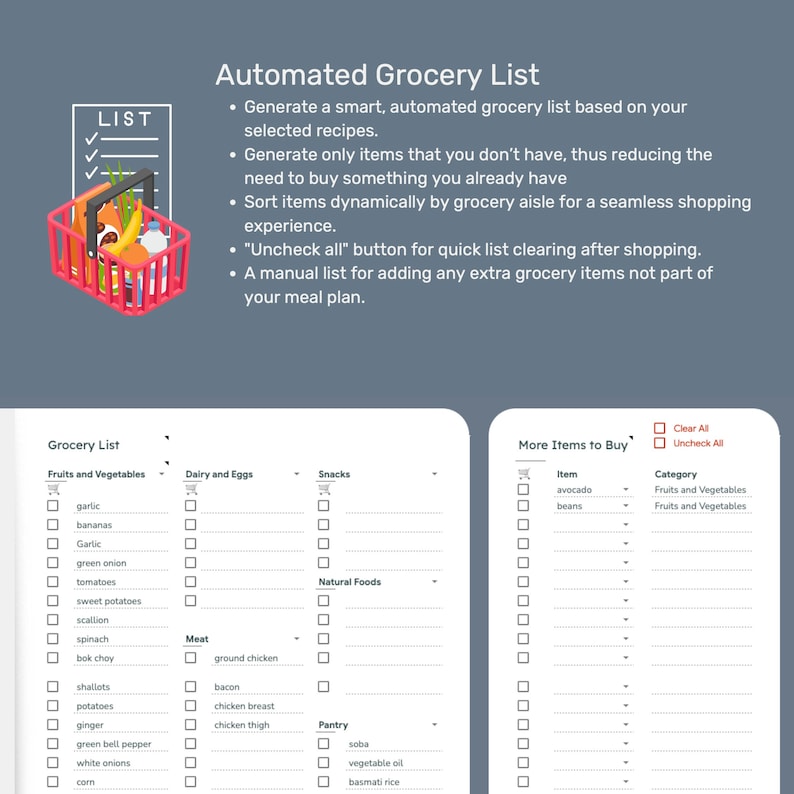 Ultimate Weekly Meal Planner - Inventory Tracker, Automated Grocery ...