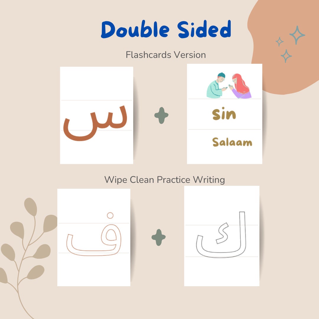 Printable Arabic Alphabet Learning and Writing Flashcards for Kids ...