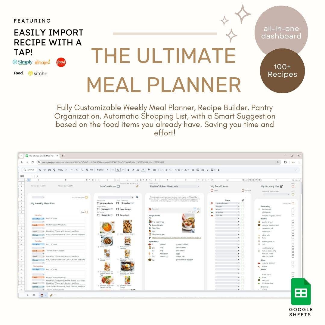 Ultimate Weekly Meal Planner - Inventory Tracker, Automated Grocery ...