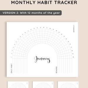 Monthly Habit Tracker Printable Landscape, Fillable PDF, Habit Tracker ...