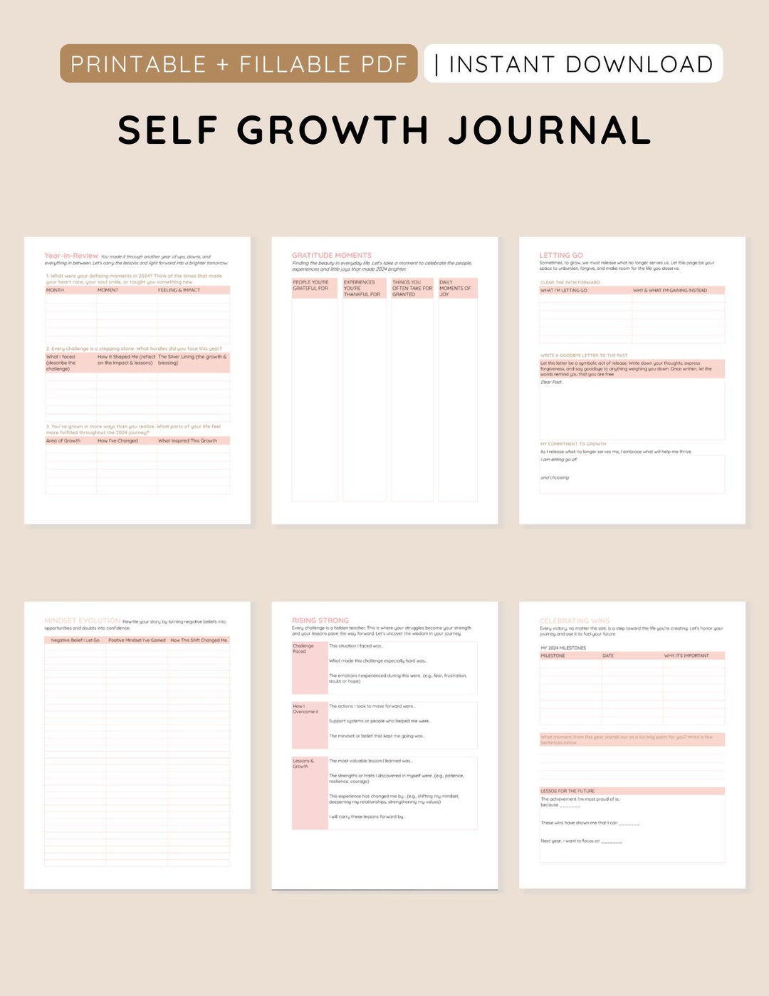 Self Reflection AND Gratitude Digital Journal Planner - Self-reflection ...
