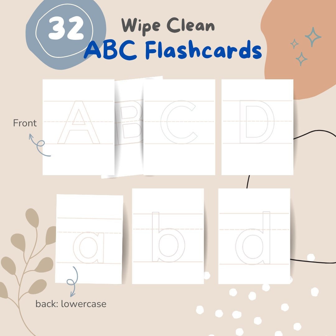 Wipe Clean Learn to Write ABC - Set of 32 Educational Flashcards - Etsy