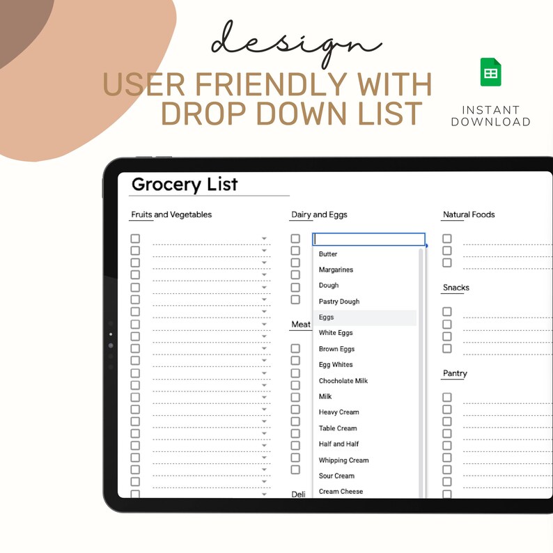 Printable Meal Planning Tool and Grocery List | Fully Customizable ...