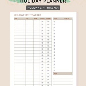 Ultimate Holiday Planner, Fillable PDF, Shopping List Template, Holiday ...