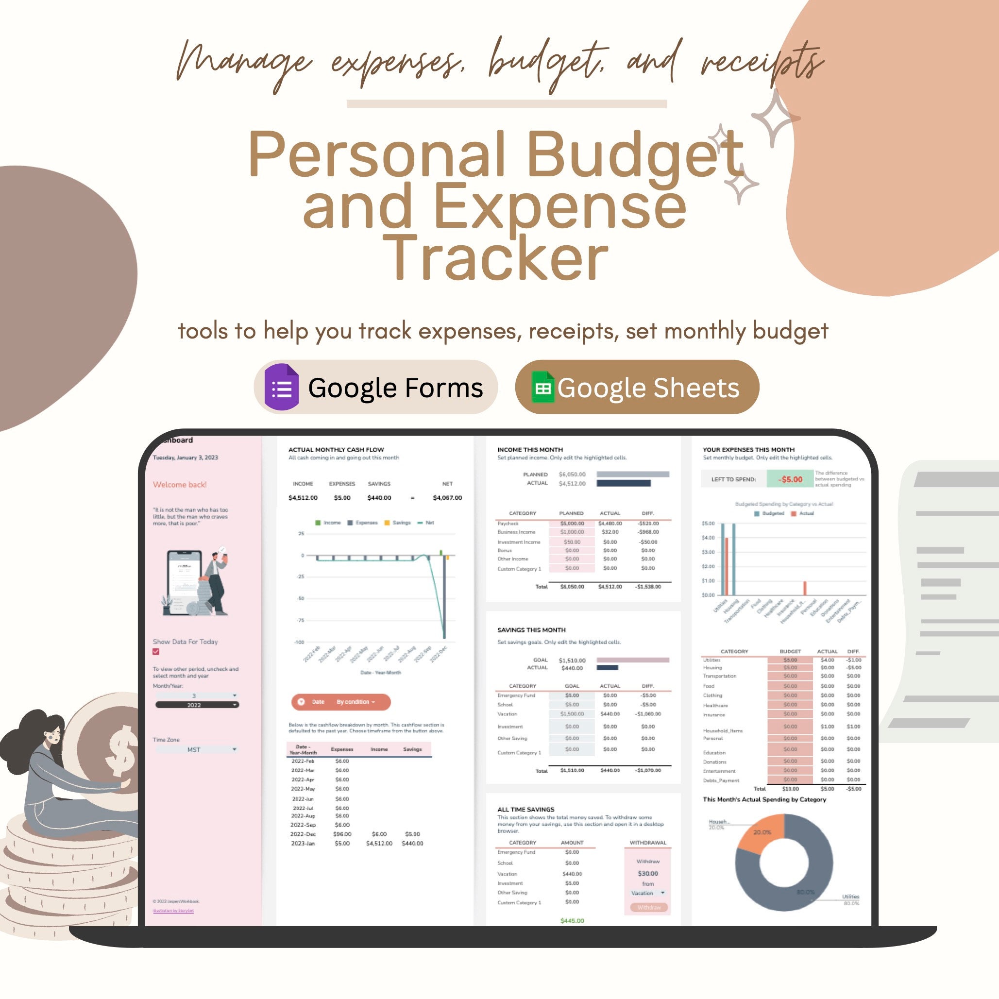 Ultimate Digital Expense Tracker | Personal Financial Planner | Monthly ...