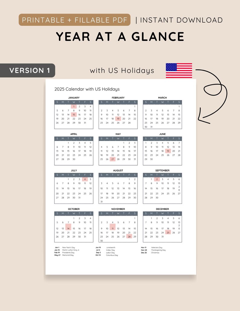 2025 Two-page Monthly Calendar Printable and Fillable PDF, Portrait ...