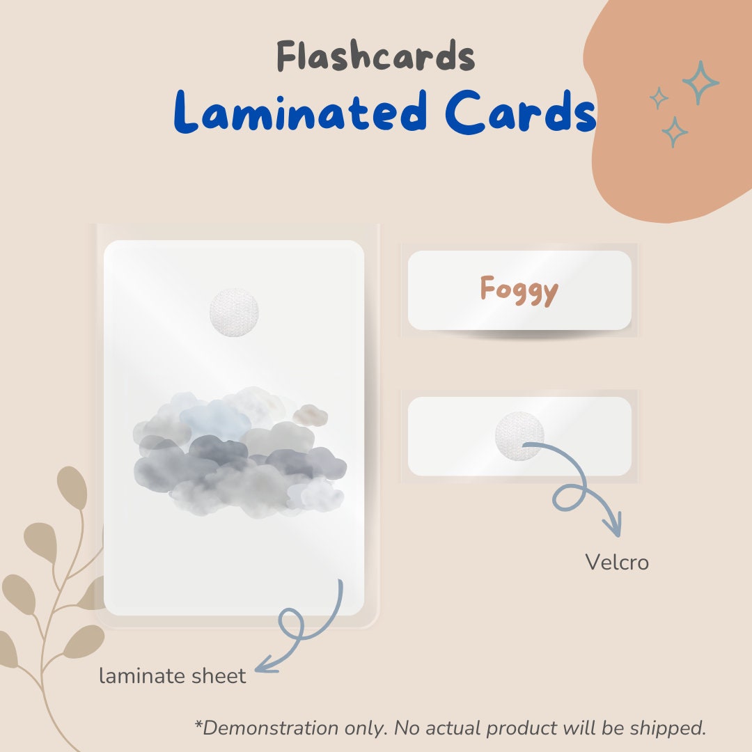 Watercolor Weather Flashcards for Kids Set of 16 Educational Cards - Etsy