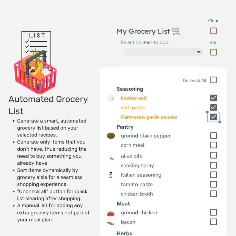 Ultimate Weekly Meal Planner - Inventory Tracker, Automated Grocery ...