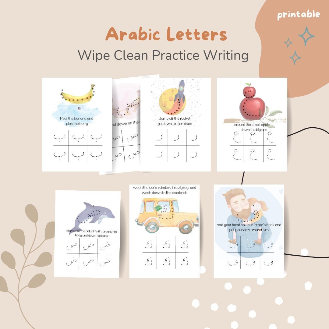 Printable Arabic Alphabet Learning to Write Workbook for Kids With ...