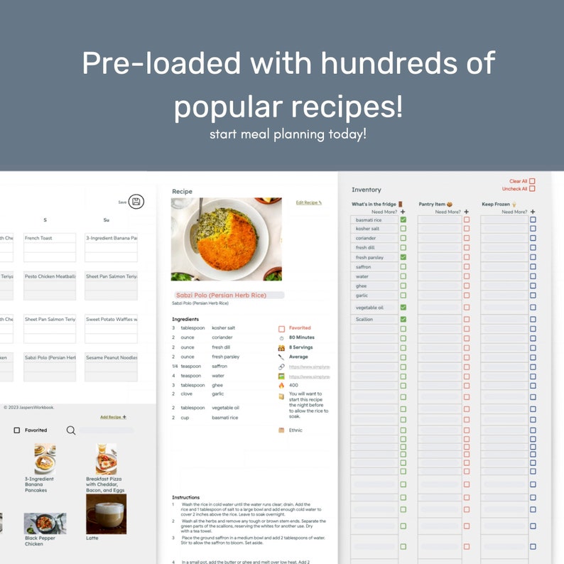 Ultimate Weekly Meal Planner - Inventory Tracker, Automated Grocery ...