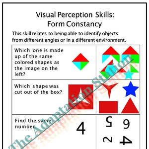 Visual Perception Skills: Form Constancy 3 Levels - Etsy