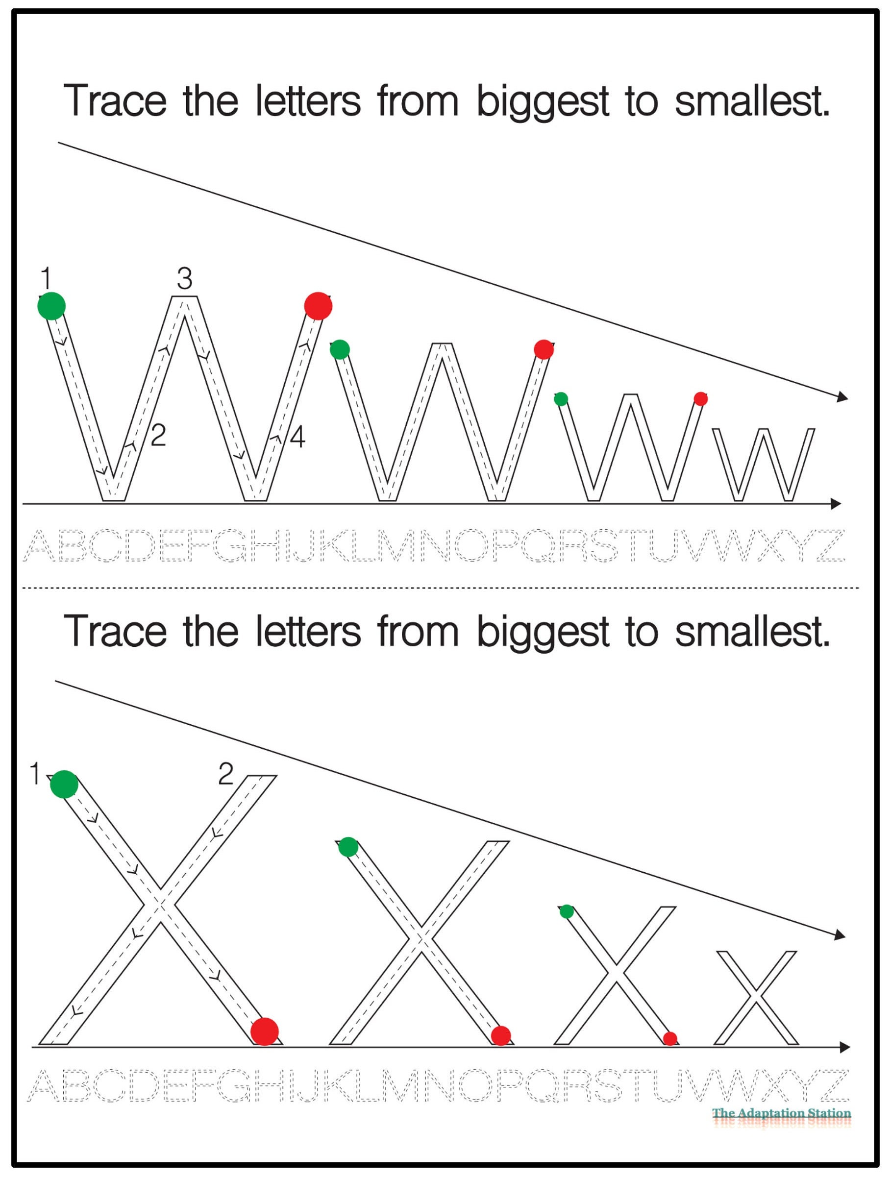 Level 2 - Decreasing Letter Size Work Book - Etsy