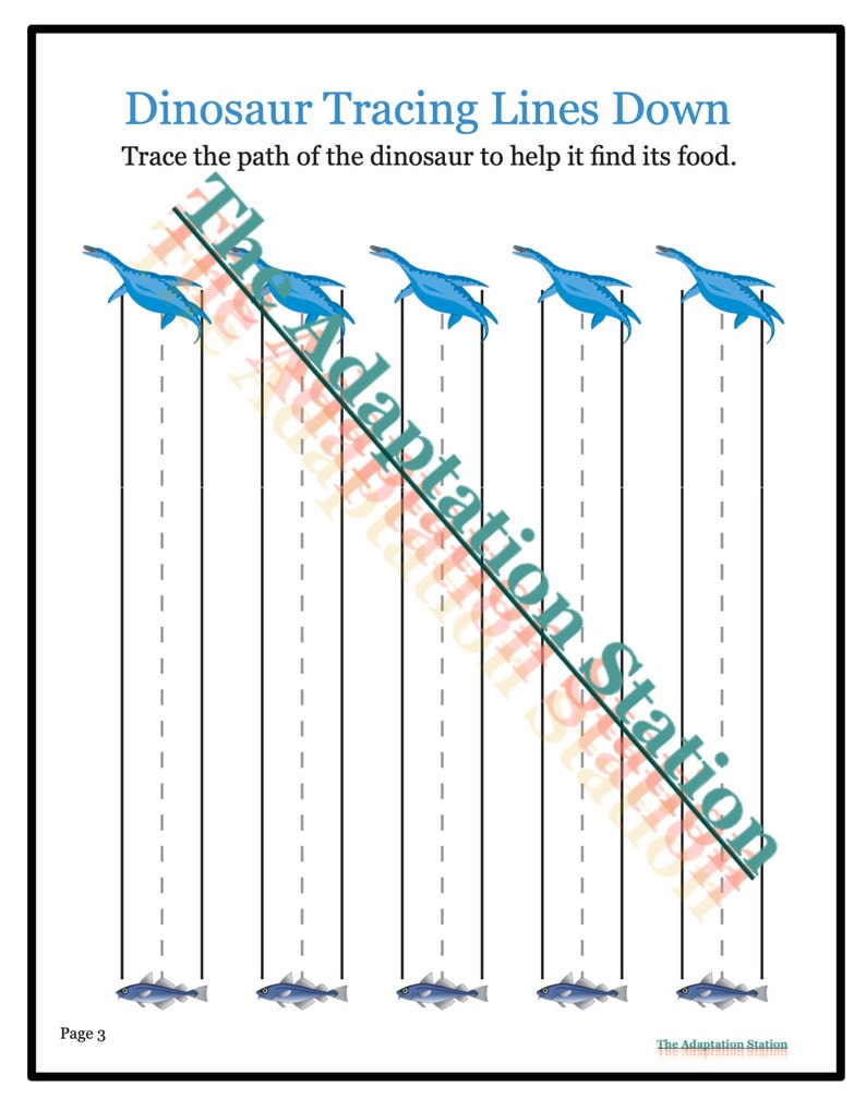 Dinosaur Pre-writing Skills - Etsy