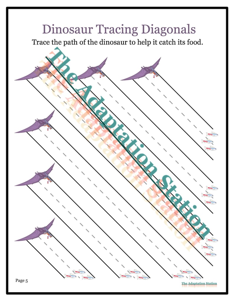 Dinosaur Pre-writing Skills - Etsy