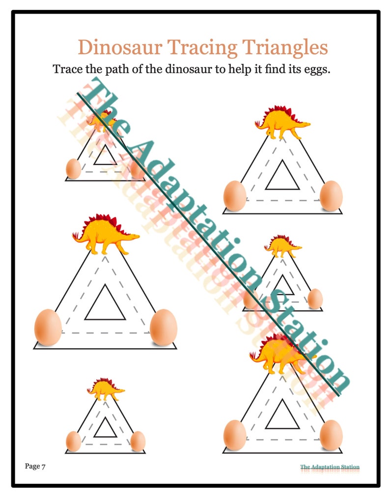 Dinosaur Pre-writing Skills - Etsy