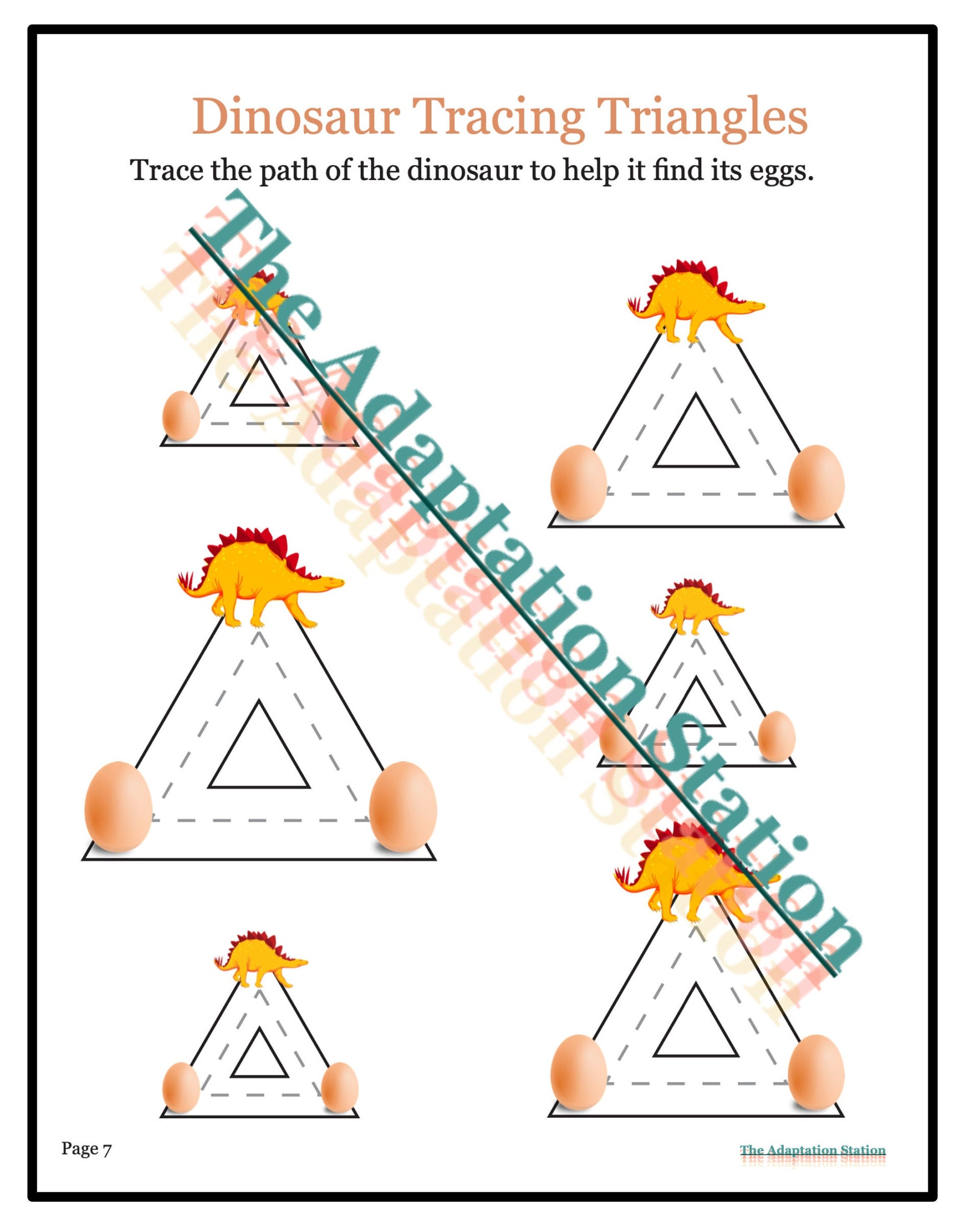 Dinosaur Pre-writing Skills - Etsy