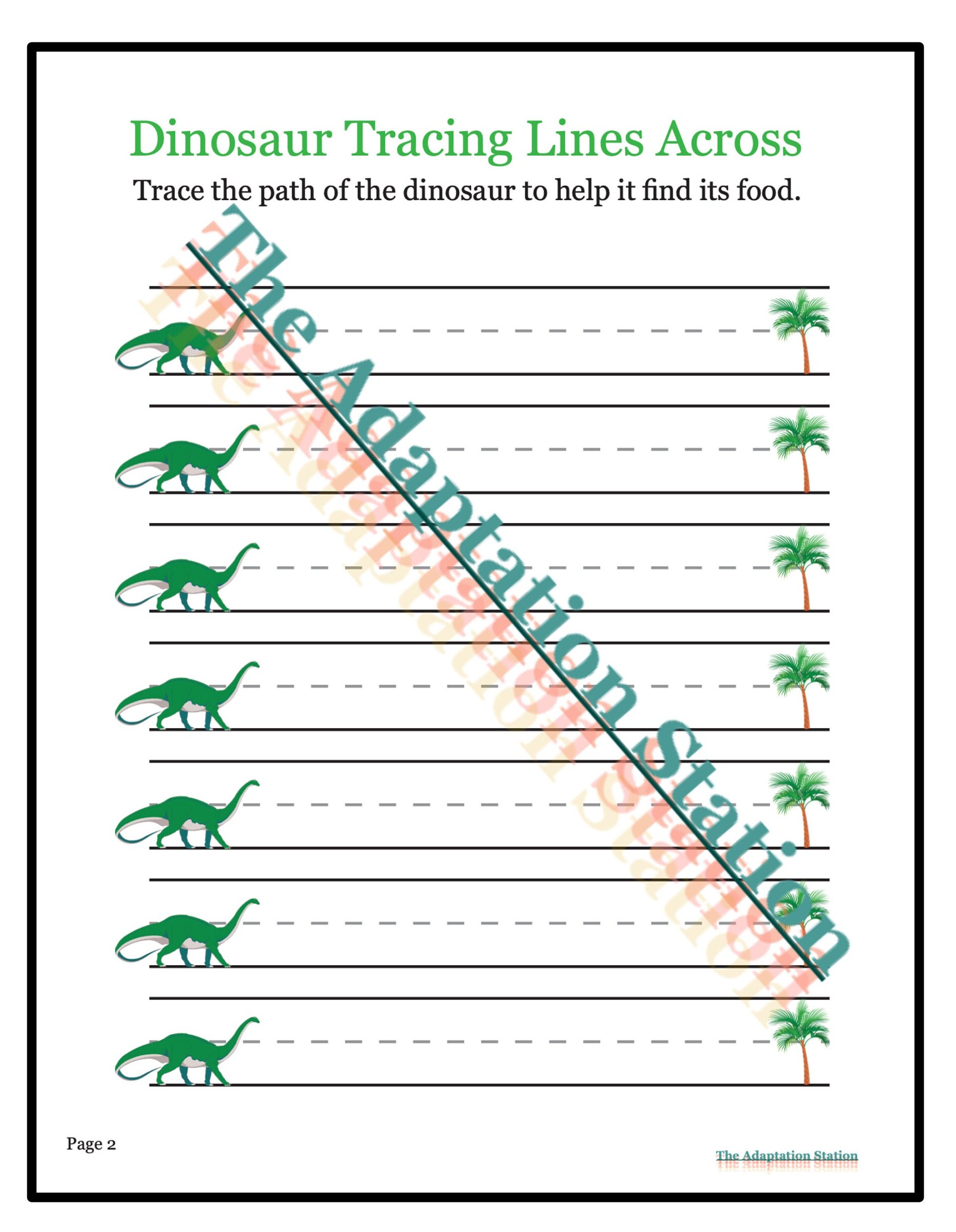 Dinosaur Pre-writing Skills - Etsy