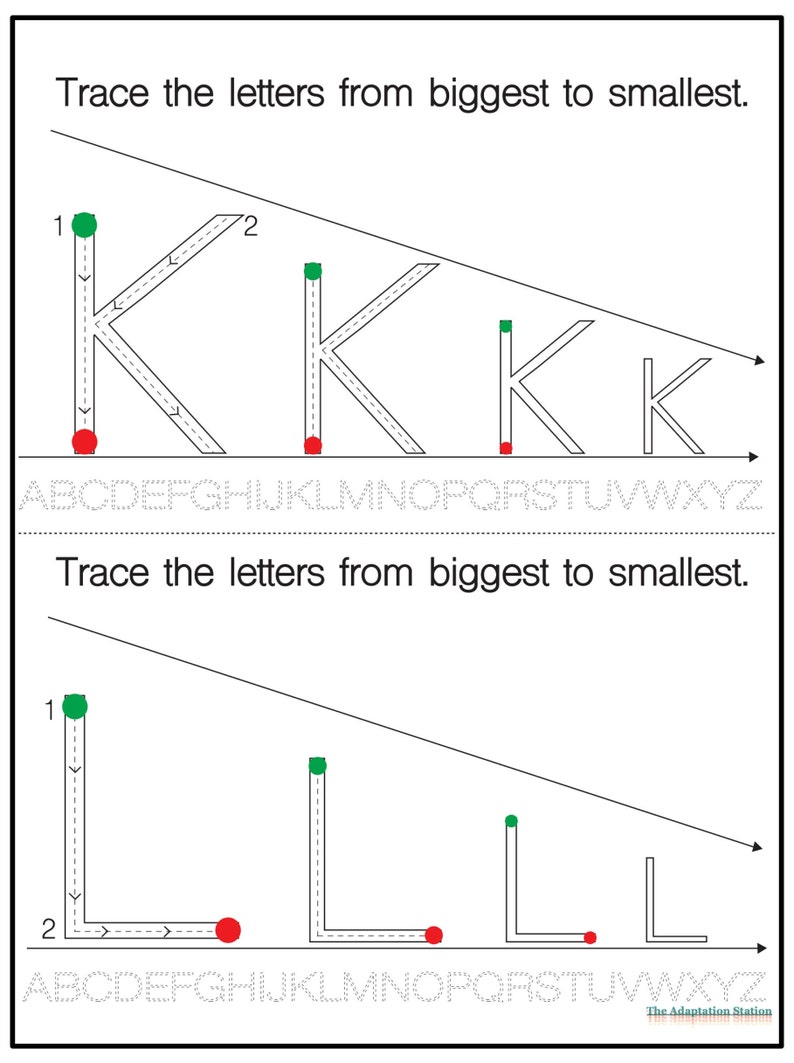 Level 2 - Decreasing Letter Size Work Book - Etsy
