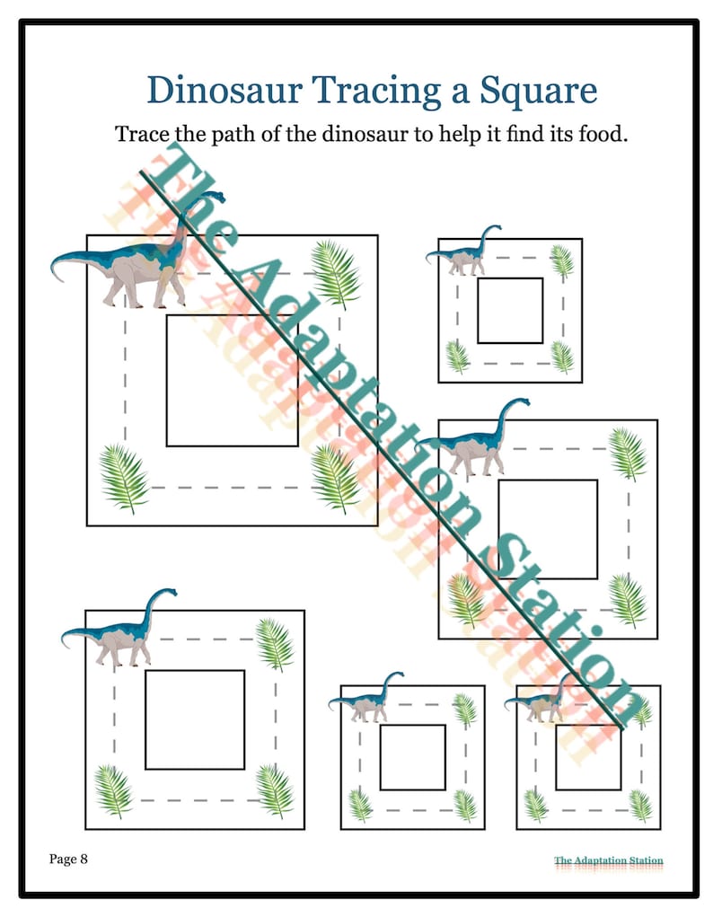 Dinosaur Pre-writing Skills - Etsy