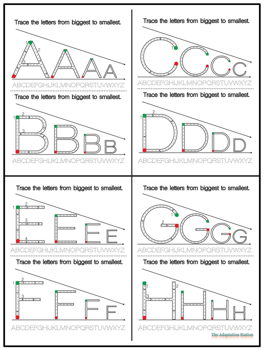 Level 3 - Decreasing Letter Size Work Book - Etsy