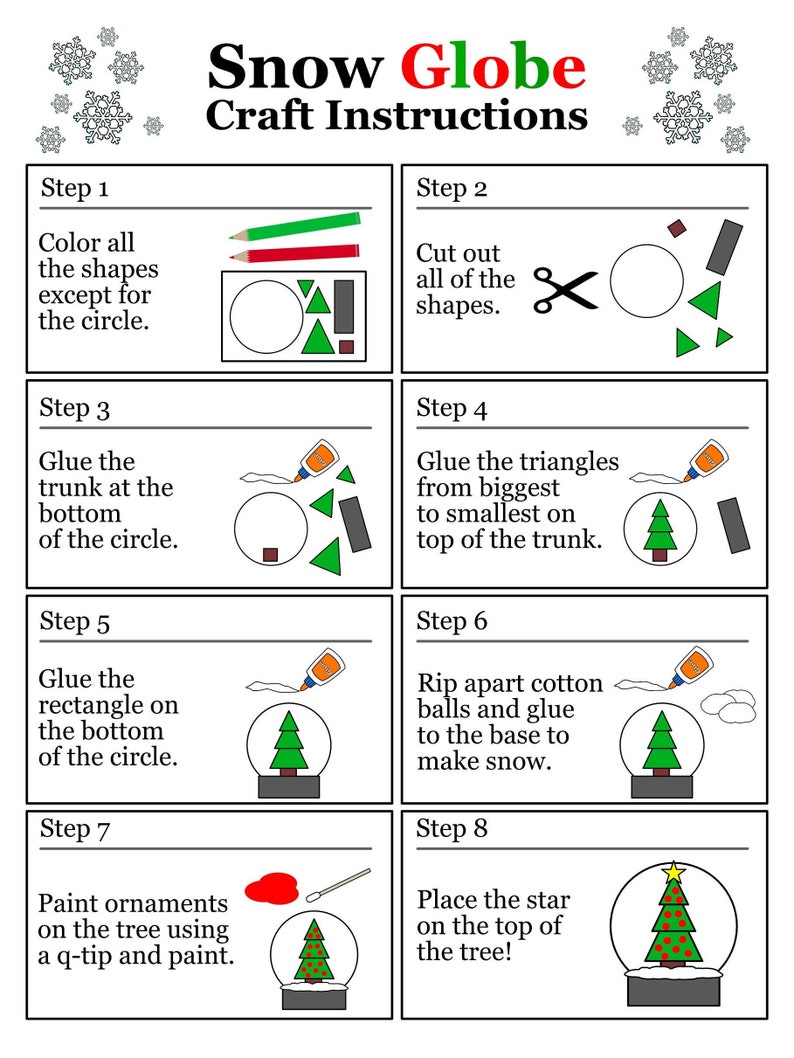 Seasonal Multi-step Snow Globe Craft With Task Analysis - Etsy