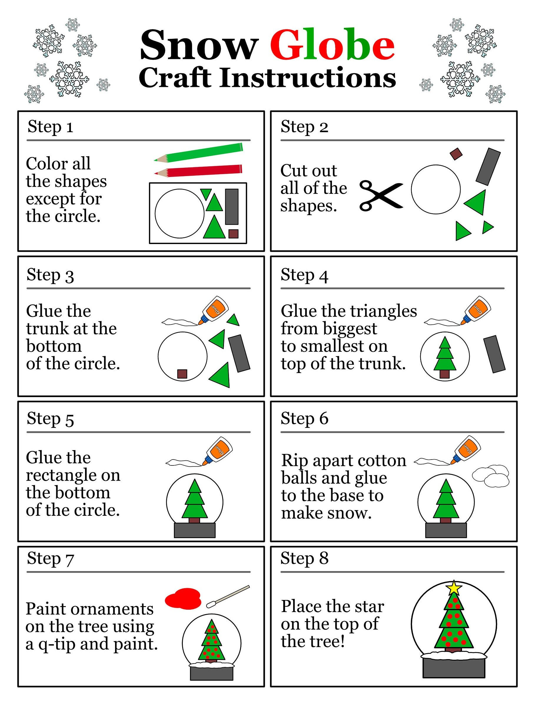 Seasonal Multi-step Snow Globe Craft With Task Analysis - Etsy
