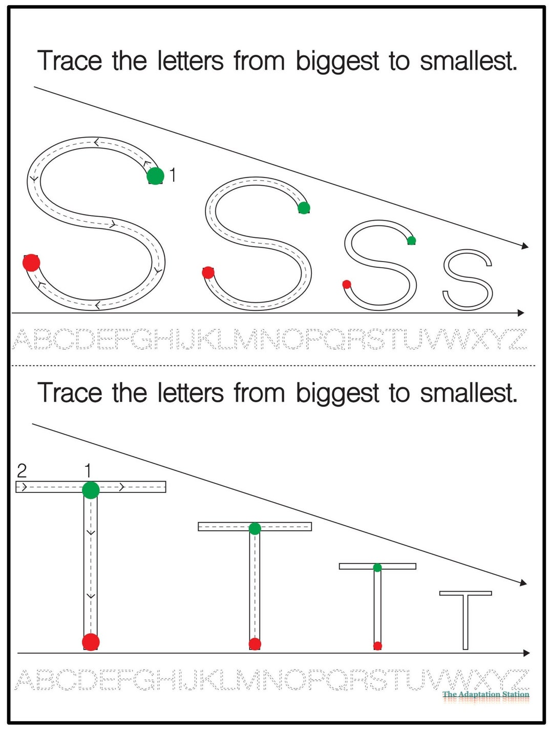 Level 2 - Decreasing Letter Size Work Book - Etsy