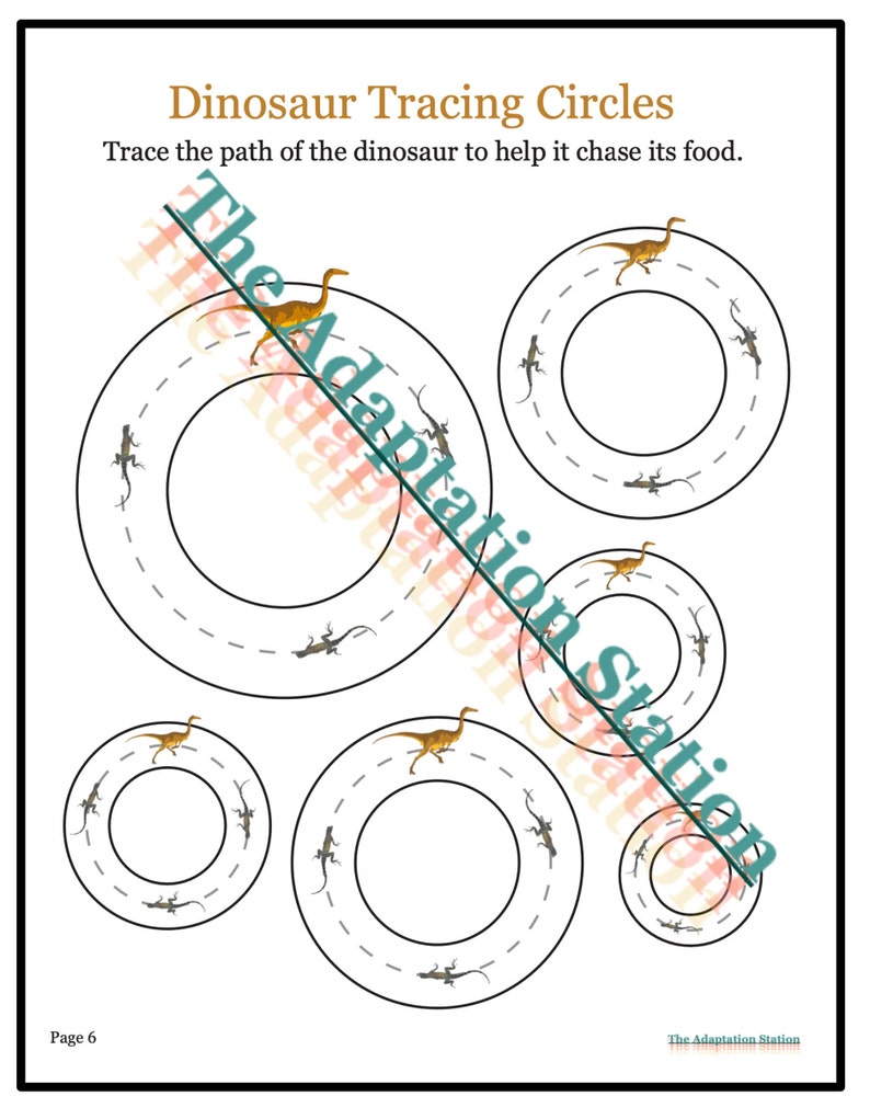 Dinosaur Pre-writing Skills - Etsy