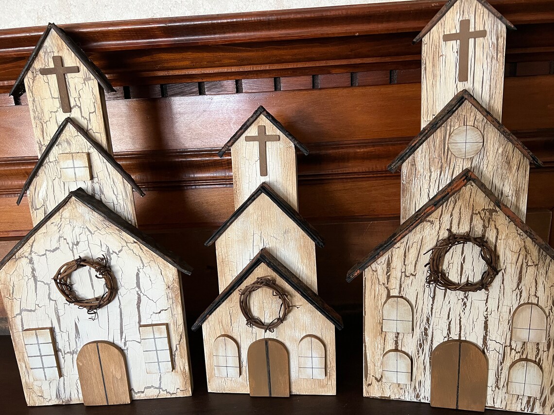 Handmade Wood Church, Rustic Country Church, Old Rustic Wood Church ...