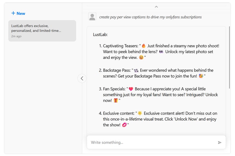 Lustlab AI Chatbot - Create Contents for Adult Content Creators and Agents | Onlyfans ...