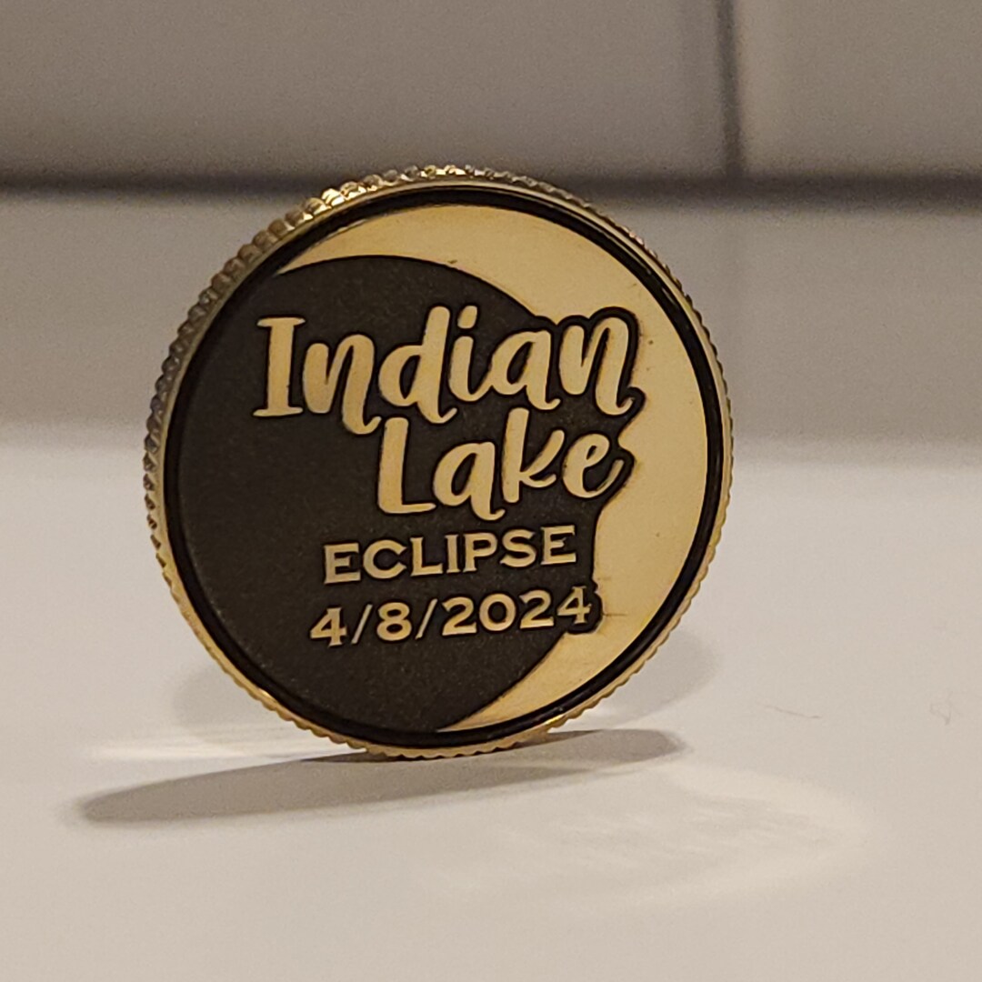 Laser Engraved Indian Lake Ohio Eclipse Coin - Etsy