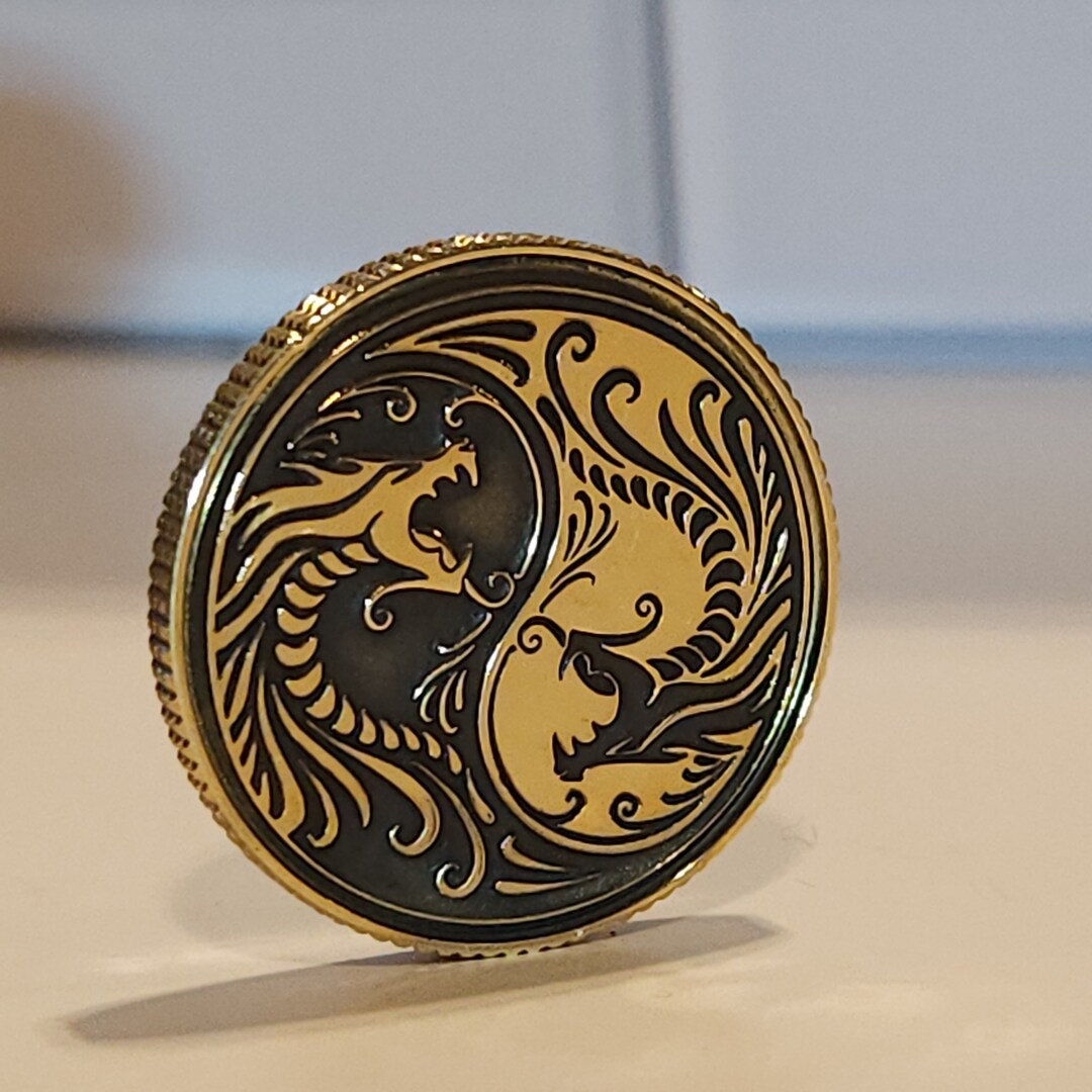 Laser Engraved Dragon Coin. - Etsy