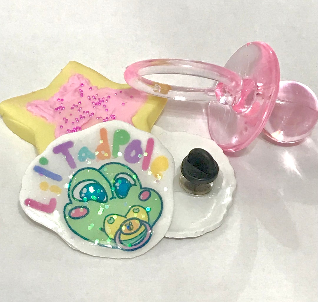 Baby Frog Acrylic Pin Adult Pacifier Bunny Little Space Agere Age ...