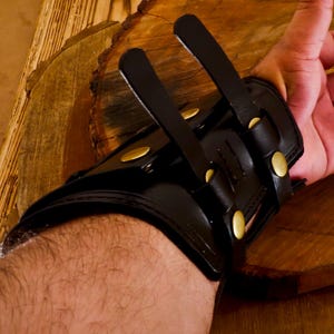 Handmade Black Leather Wrist Cuff Sheath With Hidden Blade, Leather ...