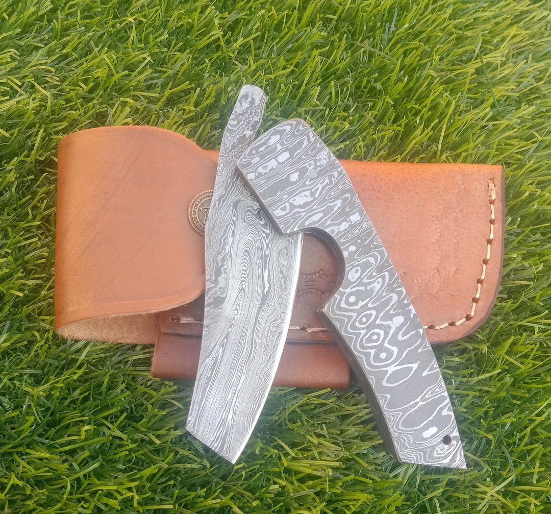 Fully Damascus Cigar Cutter - Cigar Knife Handmade Folding Knife Pocket ...