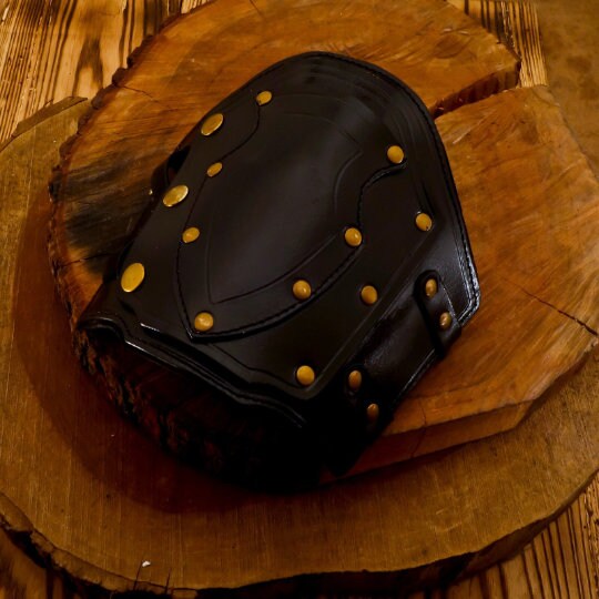 Black Handmade Hidden Wallet Cuff Sheath Stainless Steel Wrist Knife ...