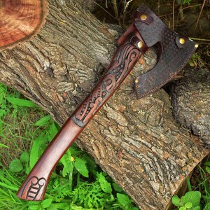 Stormbreaker Viking Axe – Handcrafted Rosewood Handle & 1095 High ...