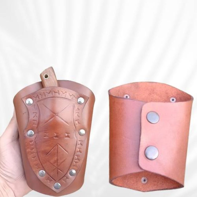 Leather Wrist Cuff With Knife - Medieval Bracer, Viking Accessories - Etsy