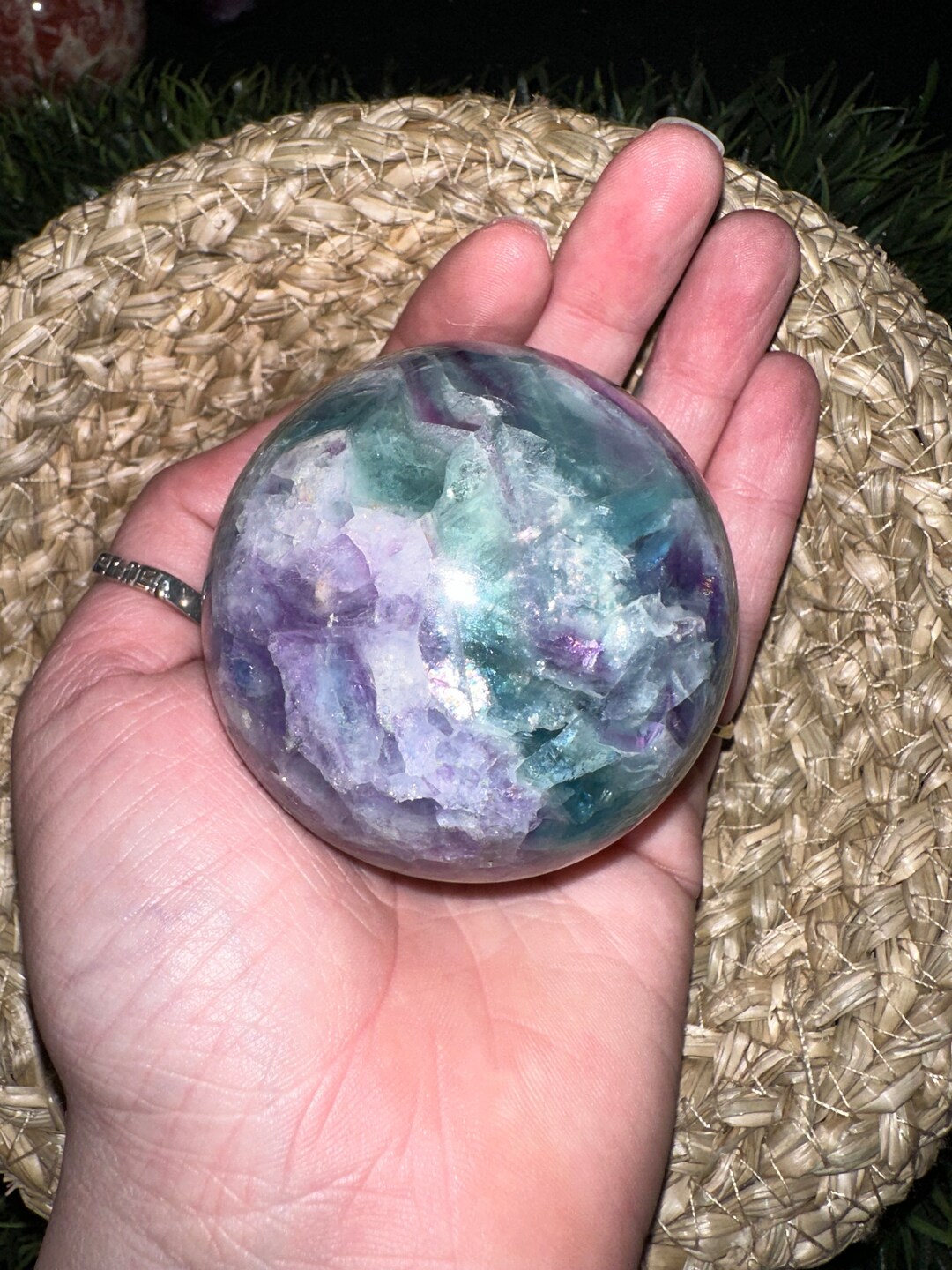65mm Rainbow Fluorite Sphere Feather Fluorite Gemmy High Quality XL - Etsy