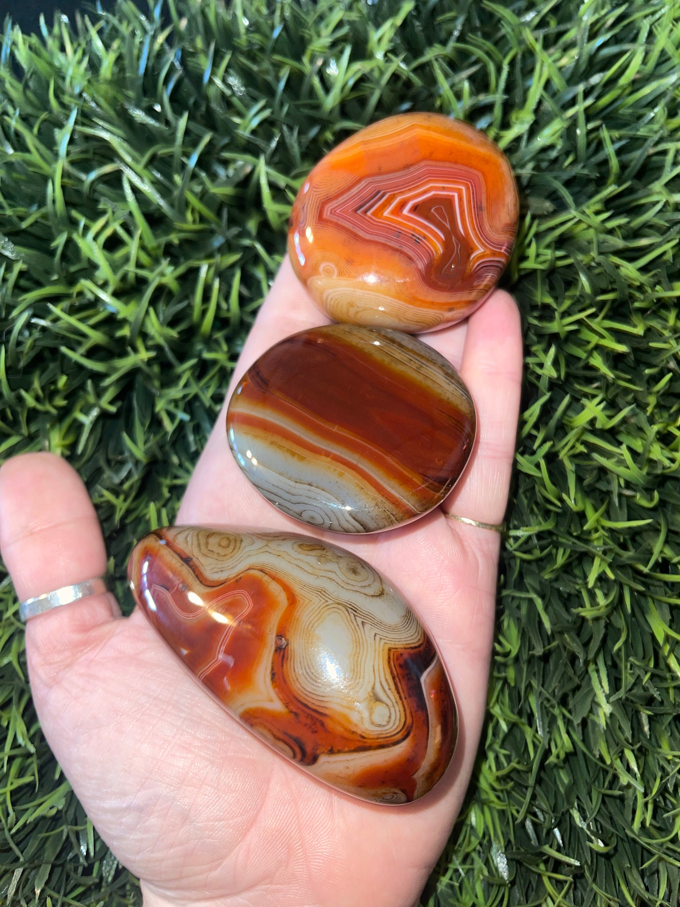 Sardonyx Agate / Silk Agate Palm Stones - Etsy