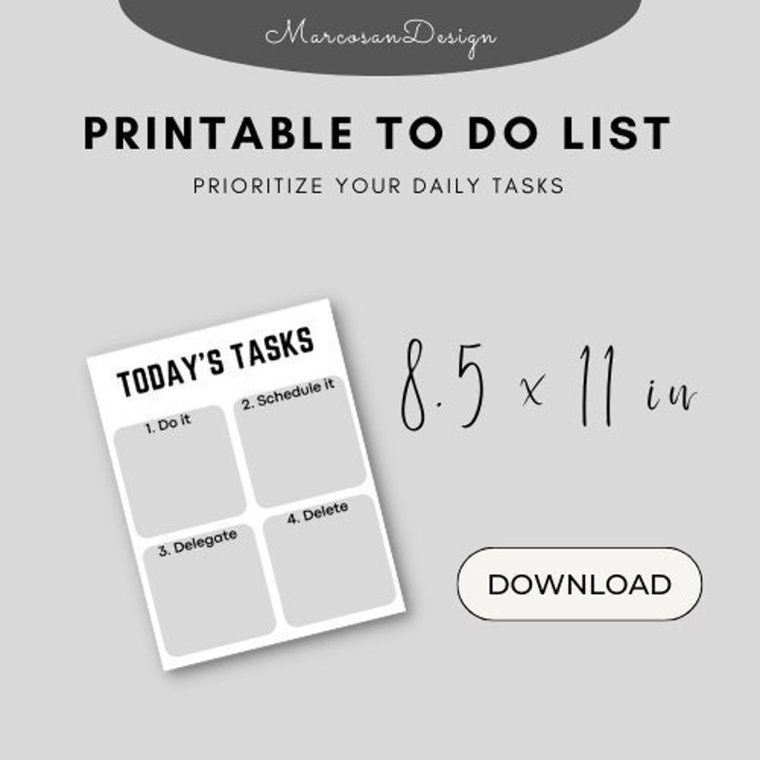 Printable to Do List, Prioritize Daily Tasks - Etsy