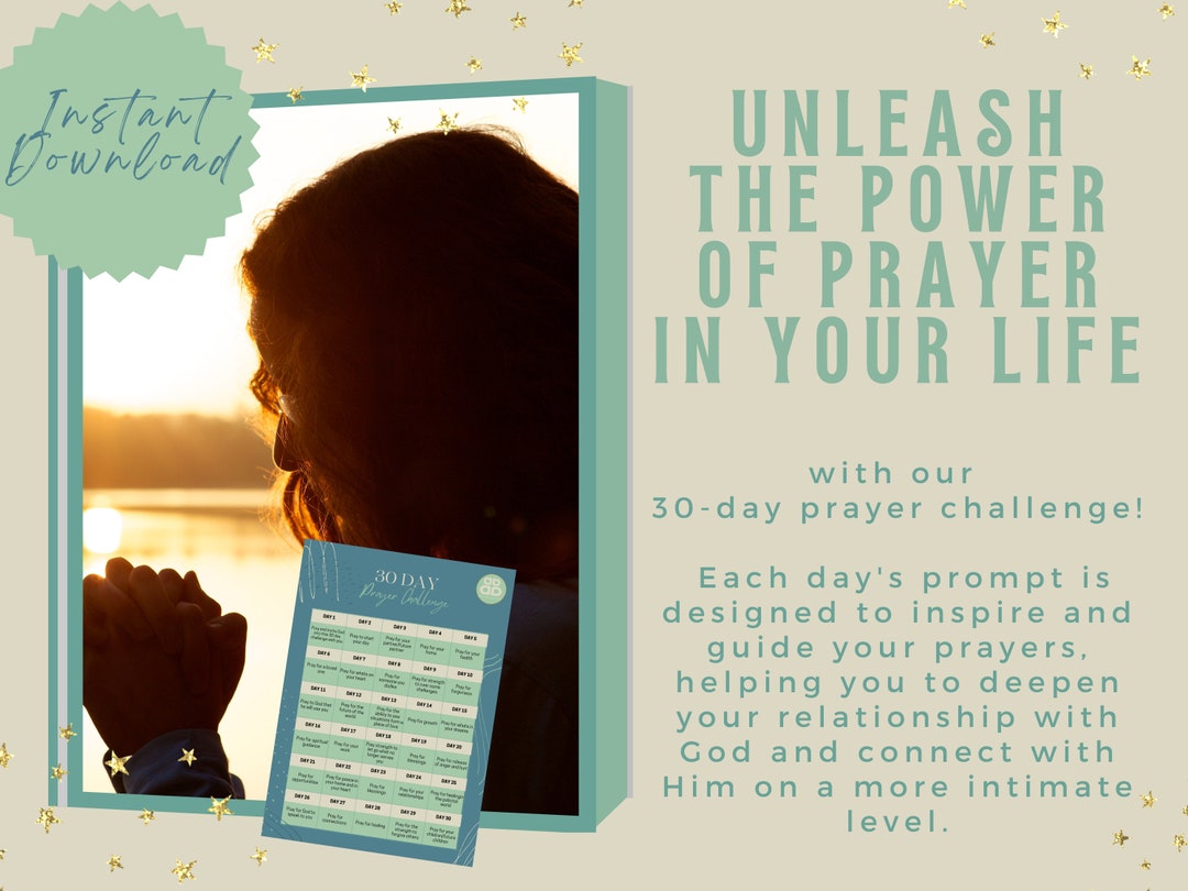 30 Day Prayer Challenge Poster Prayer Journal Prompts 30 Day