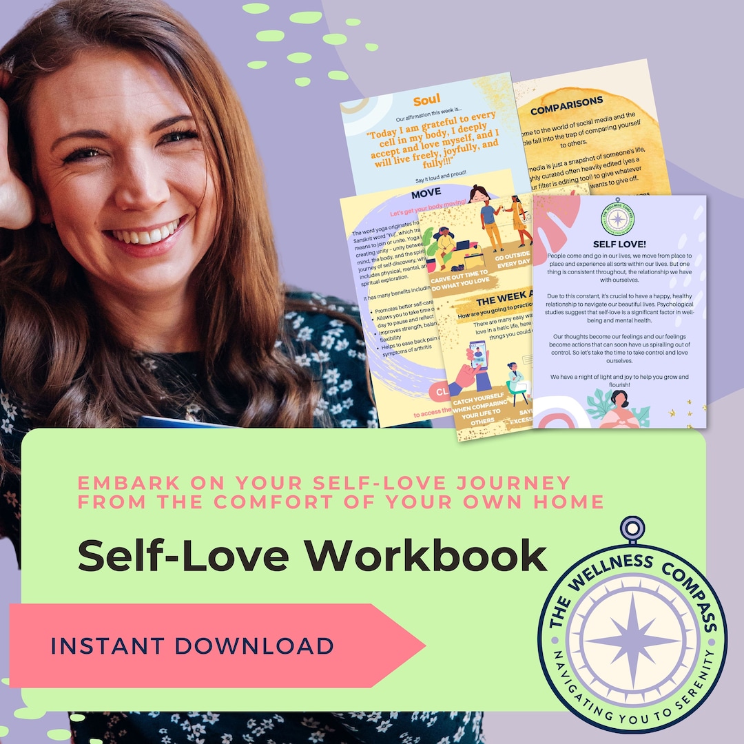 Self Love Workbook, Digital Self Love Wellness Guide, Affirmations and ...