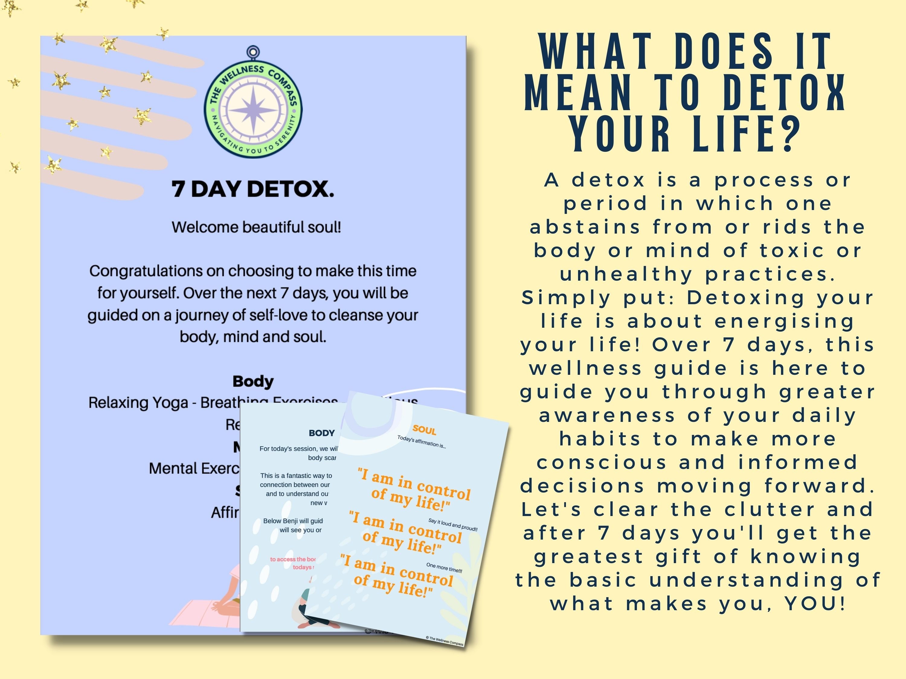 Spring Detox, 7 Day Mind, Body and Soul Detox, Mental Well-being Detox Workbook, Digital and ...