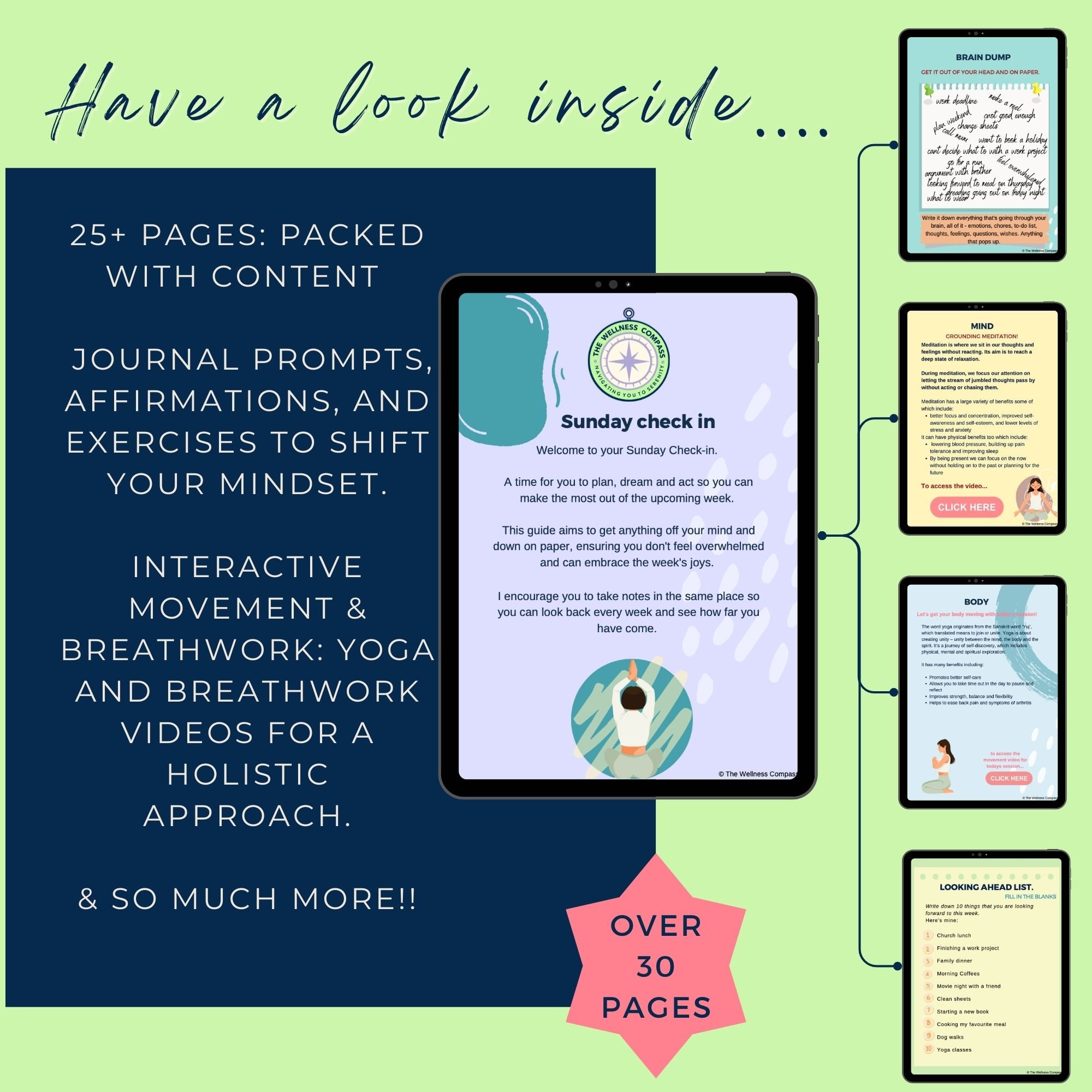 Weekly Self-care Planner, Self-care Workbook, Sunday Check in Self-care ...