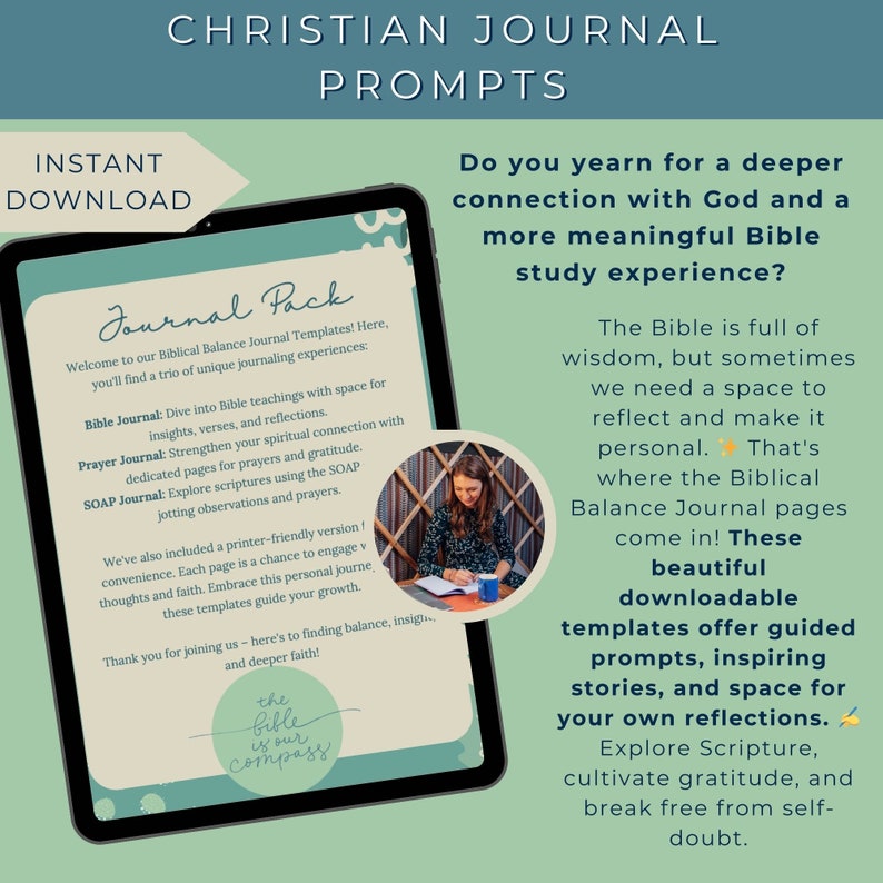 Christian Journal Prompts, Bible Study Journal Pages, PDF Christian E ...