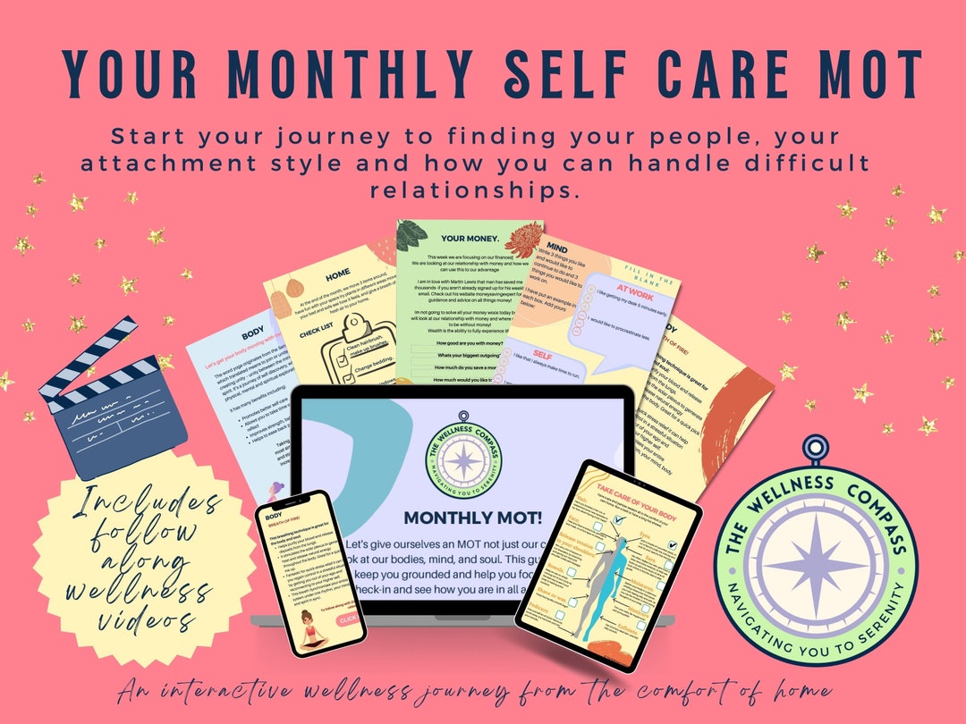 Self-care Workbook, Monthly MOT Workbook, Self-care Guided Meditation ...